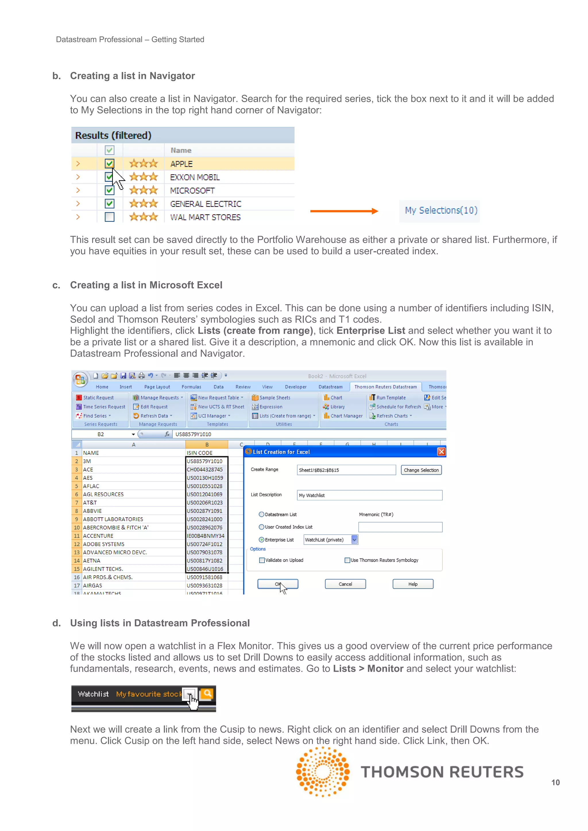 Datastream professional getting started guide | PDF