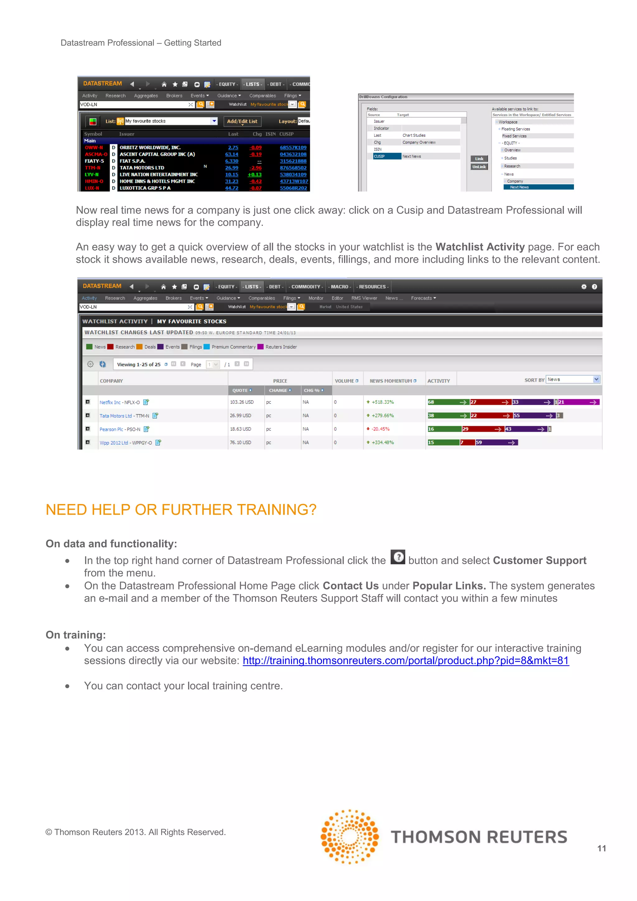 Datastream professional getting started guide | PDF