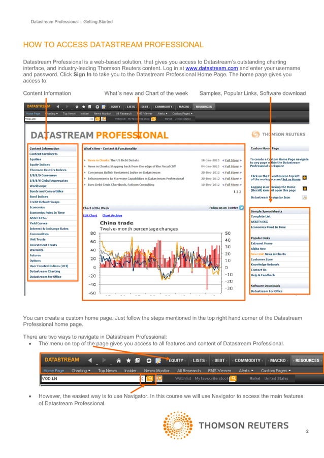 Datastream professional getting started guide | PDF