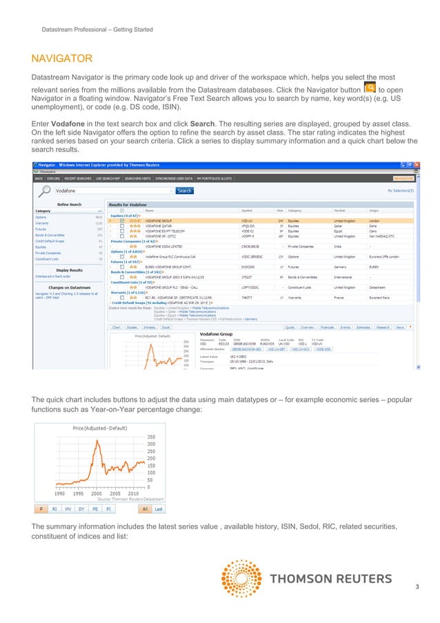 Datastream professional getting started guide | PDF