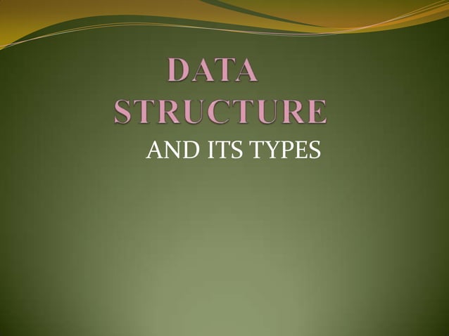 Data structure and its types | PPTX
