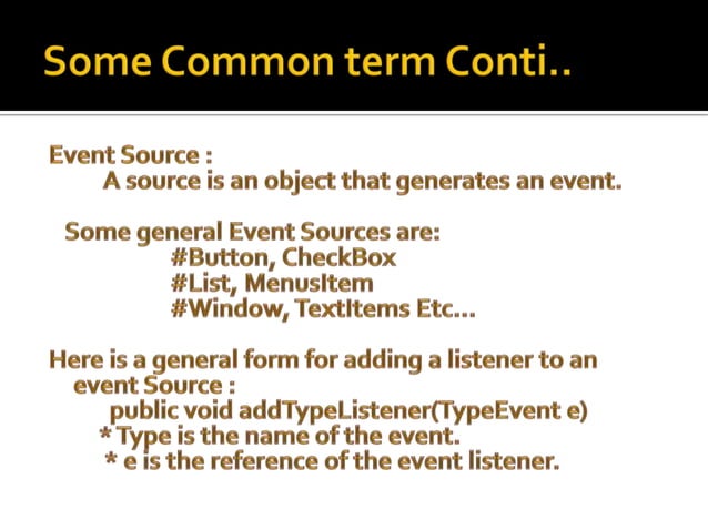 Event Handling in Java | PPTX | Programming Languages | Computing