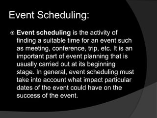Event Scheduling | PPT