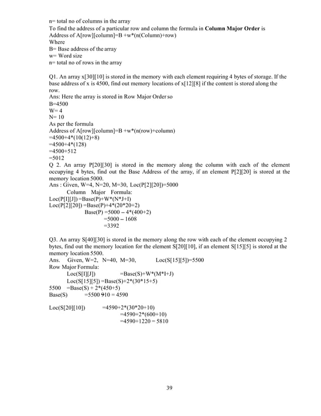 DATA STRUCTURE CLASS 12 COMPUTER SCIENCE | PDF
