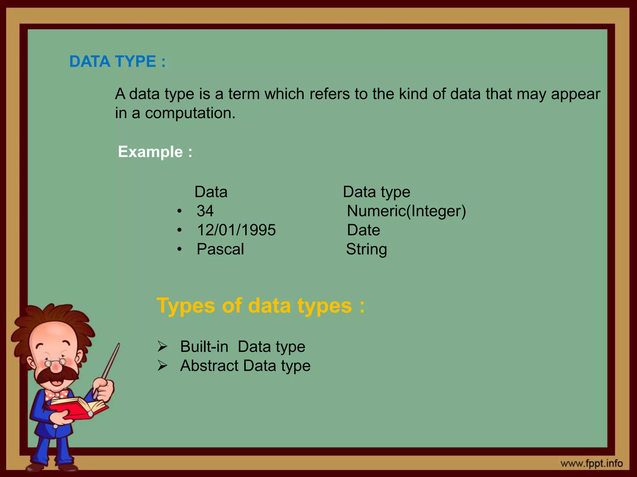 Data structure Definitions | PPT