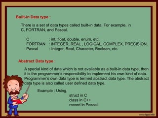Data structure Definitions | PPT