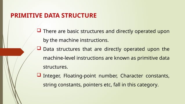 Data Structures Primitives And Non Primitives Pptx Databases