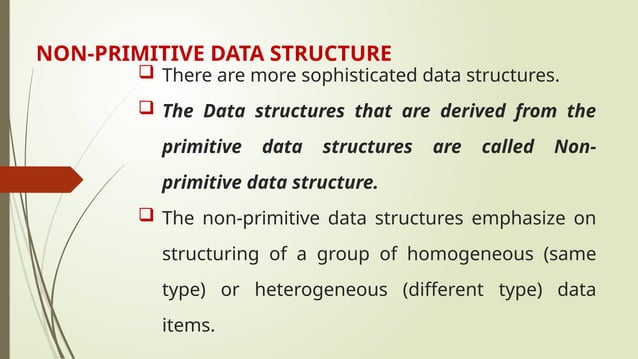 Data Structures Primitives And Non Primitives Pptx Databases Computer Software And