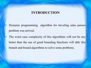 Data structure - traveling sales person and mesh algorithm | PPT