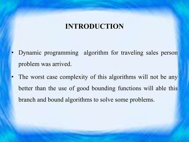 Data structure - traveling sales person and mesh algorithm | PPT
