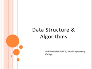 Data Structures & Algorithms Unit 1.pptx | Free Download