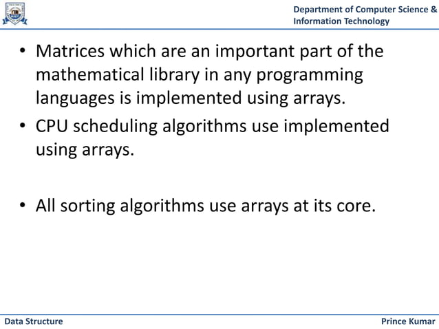 Data Structure Array And Sparse Matrix Pptx
