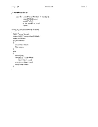 Data structure circular list | PDF