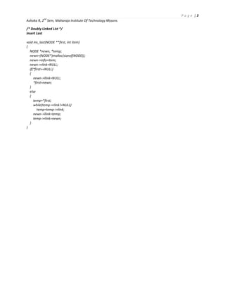 Data structure doubly linked list programs | PDF