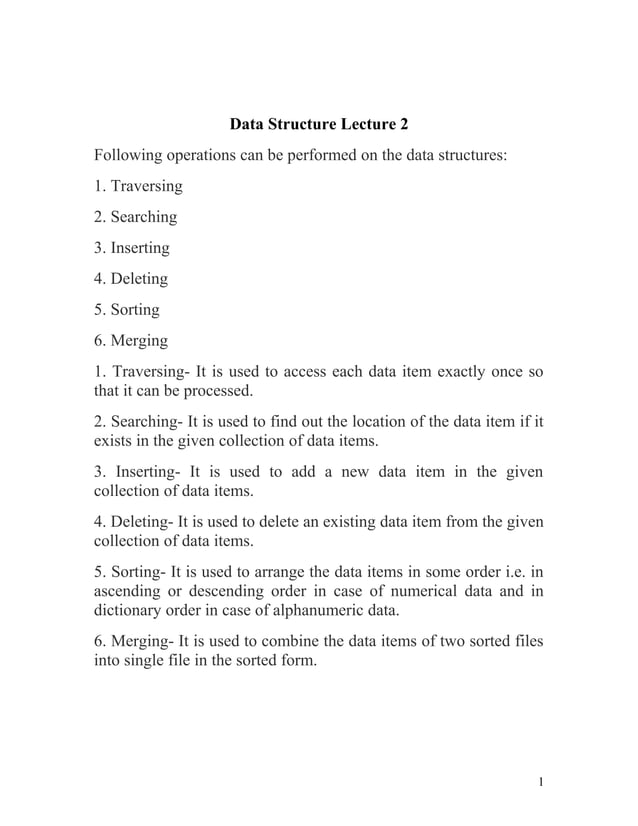 Data structure lecture 2 | DOC