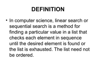 Data structure linear search | PPT | Computing | Technology & Computing