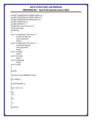 Data structure new lab manual | PDF