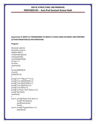 Data structure new lab manual | PDF