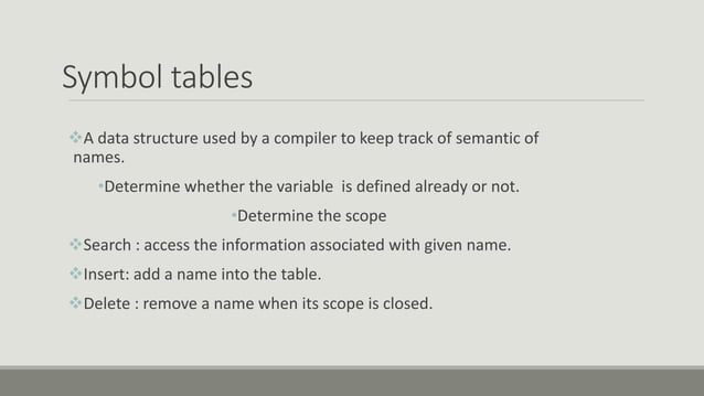 data structure of symbol table.pptx | Programming Languages | Computing