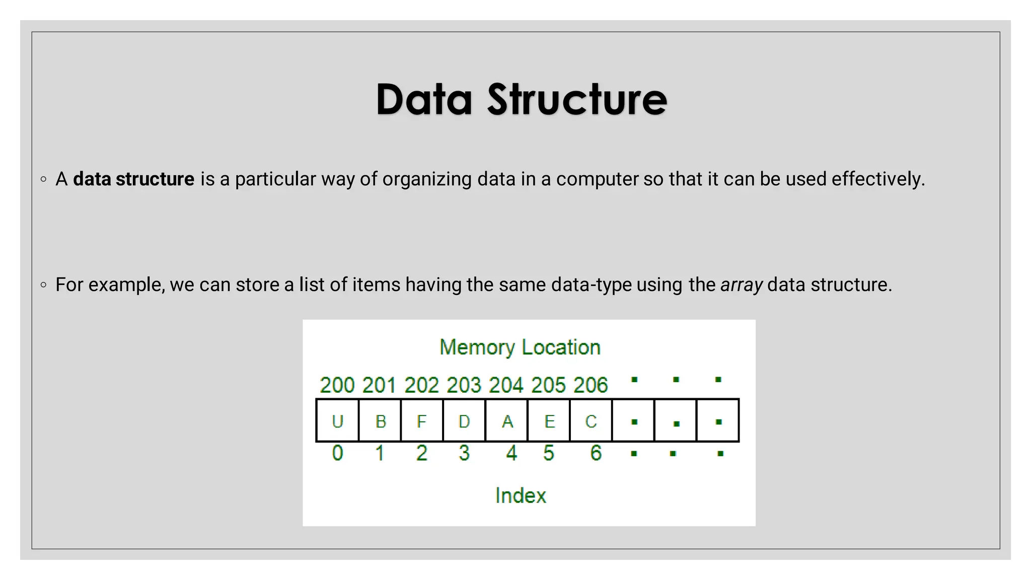 Data Structure Ppt for our engineering college industrial training. | PDF | Programming ...