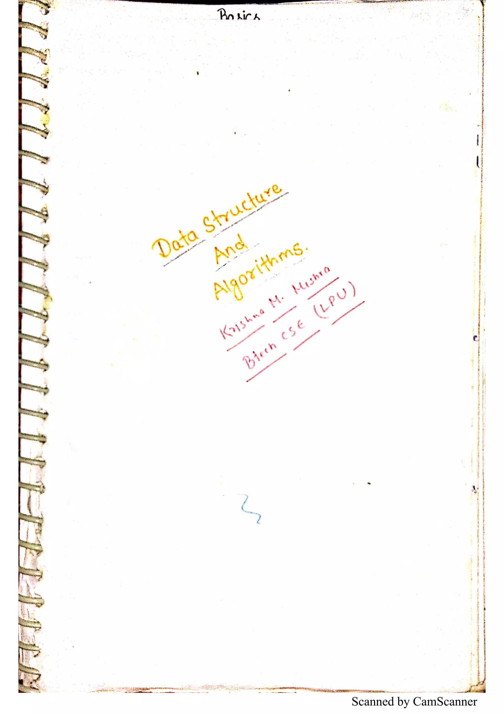 Data structures college notes(LPU) | PDF