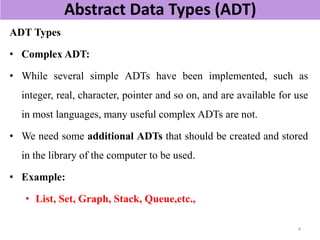 Abstract Data Types | PPTX | Computing | Technology & Computing