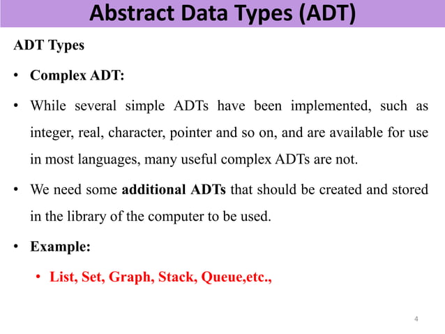 Abstract Data Types | PPTX | Computing | Technology & Computing