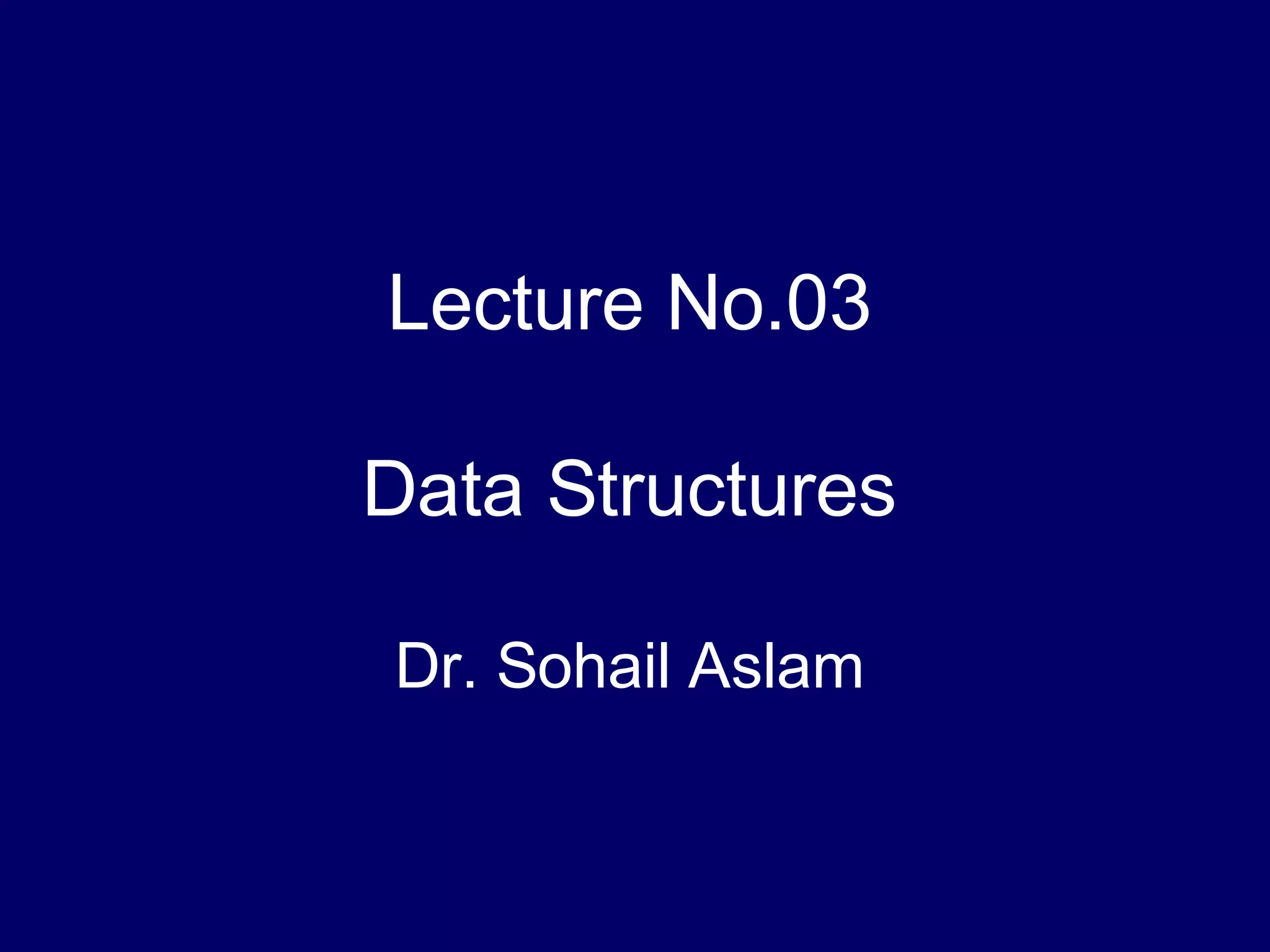 Data Structures Cs301 Power Point Slides Lecture 03 Ppt