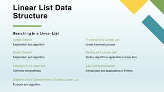 Data Structures - Linear Lists_PPT for Class 12 | PPT