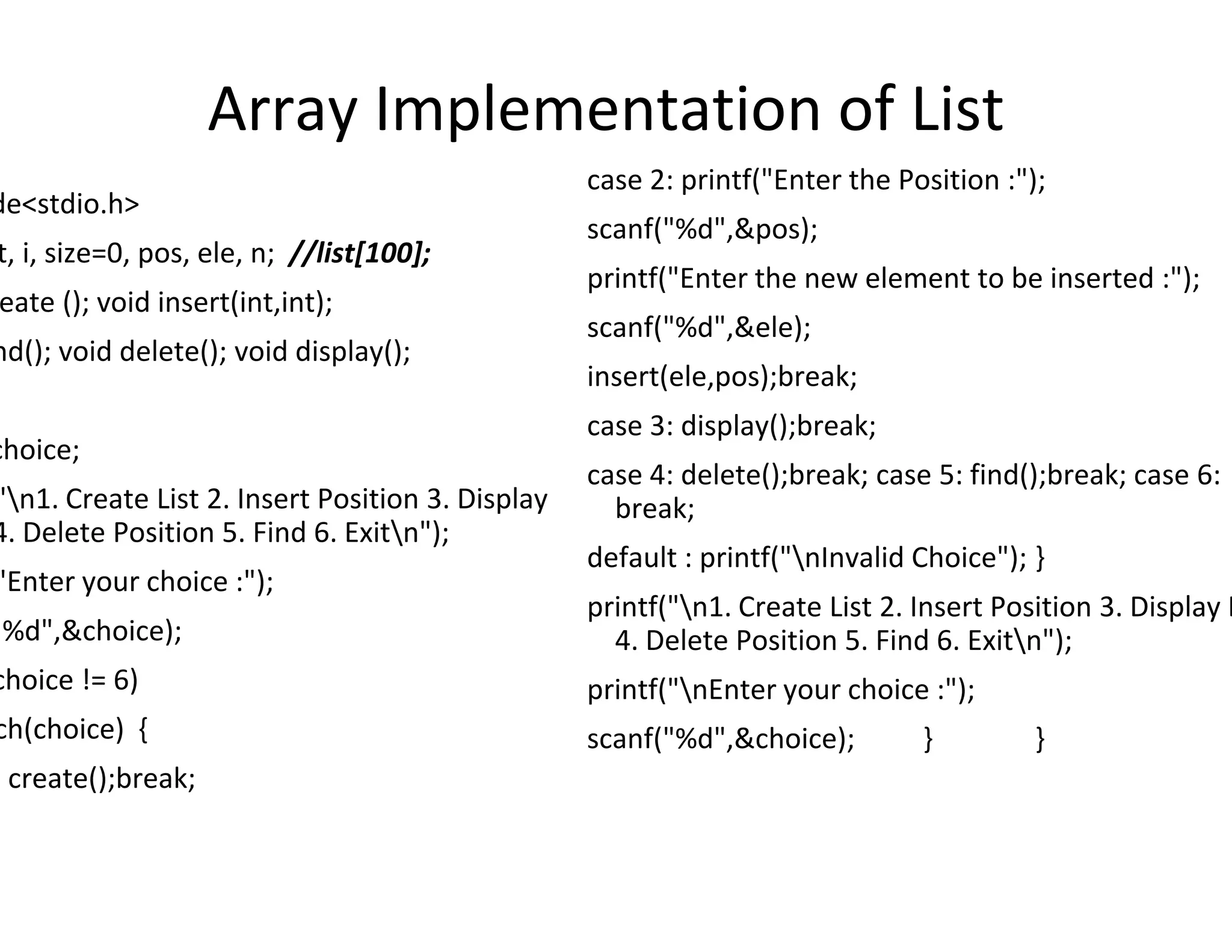 Data structures list | PPT