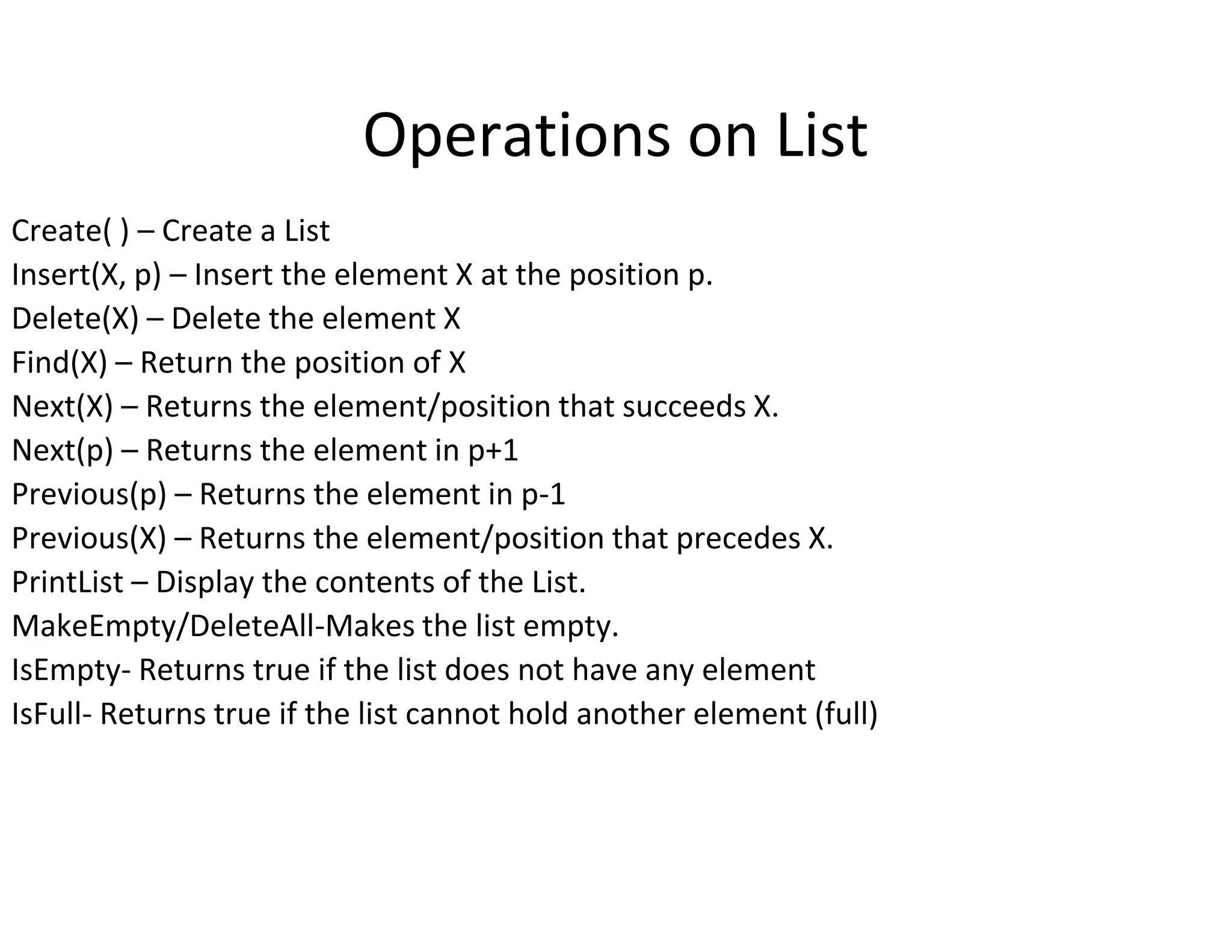 Data structures list | PPT