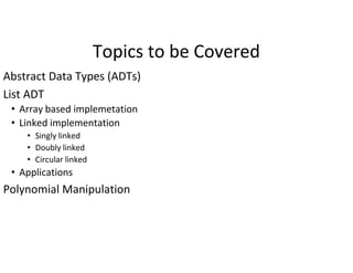 Data structures list | PPT