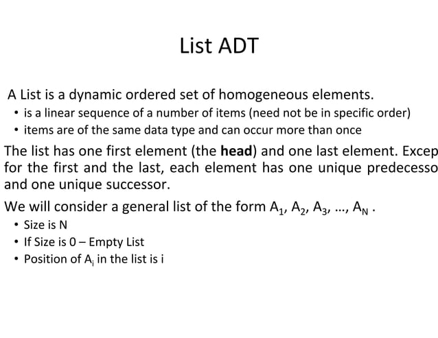 Data structures list | PPT