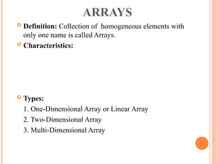 Data Structures Types, Arrays, stacks - MLN.ppt
