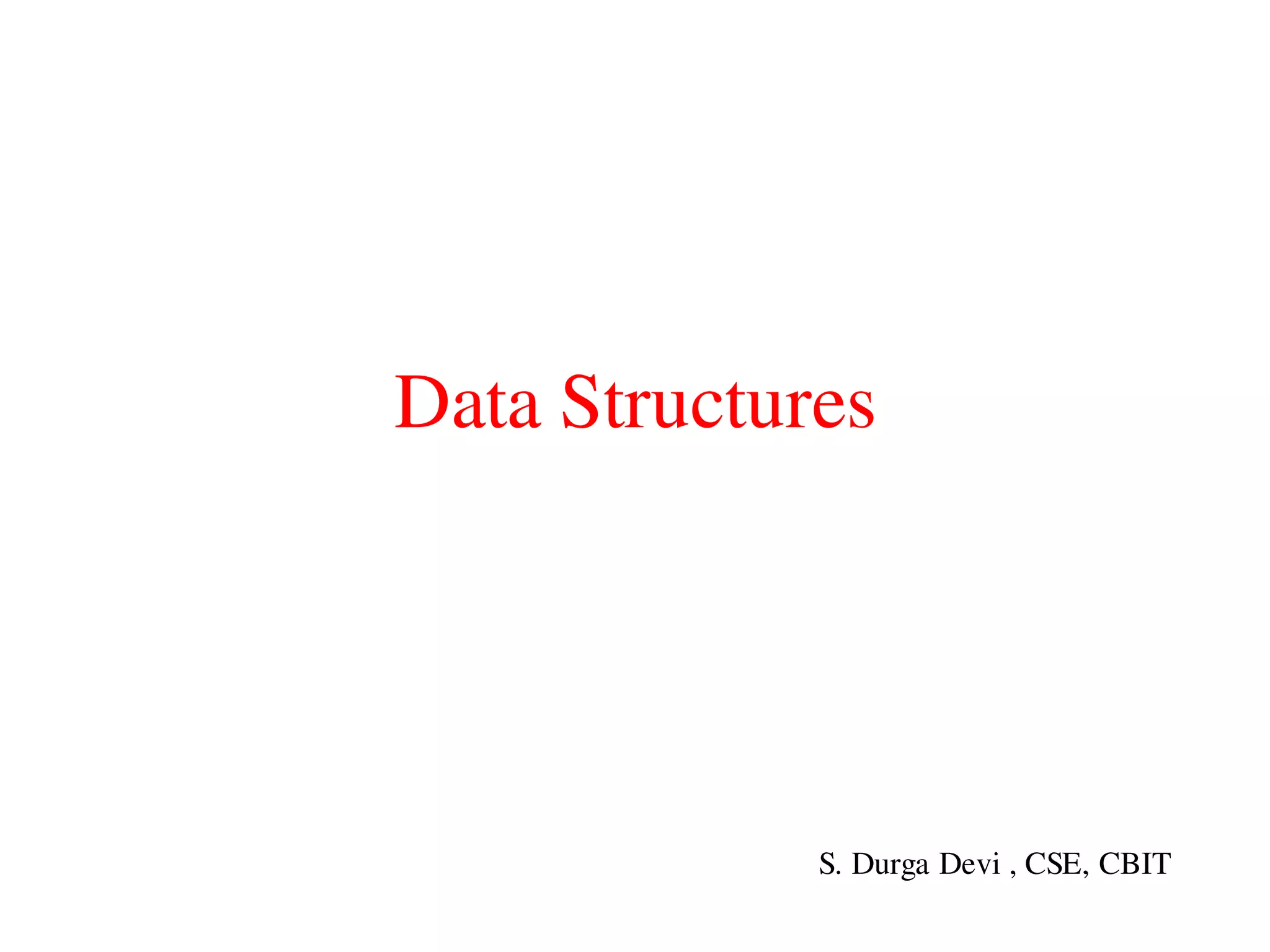 Data Structures Basics Ppt