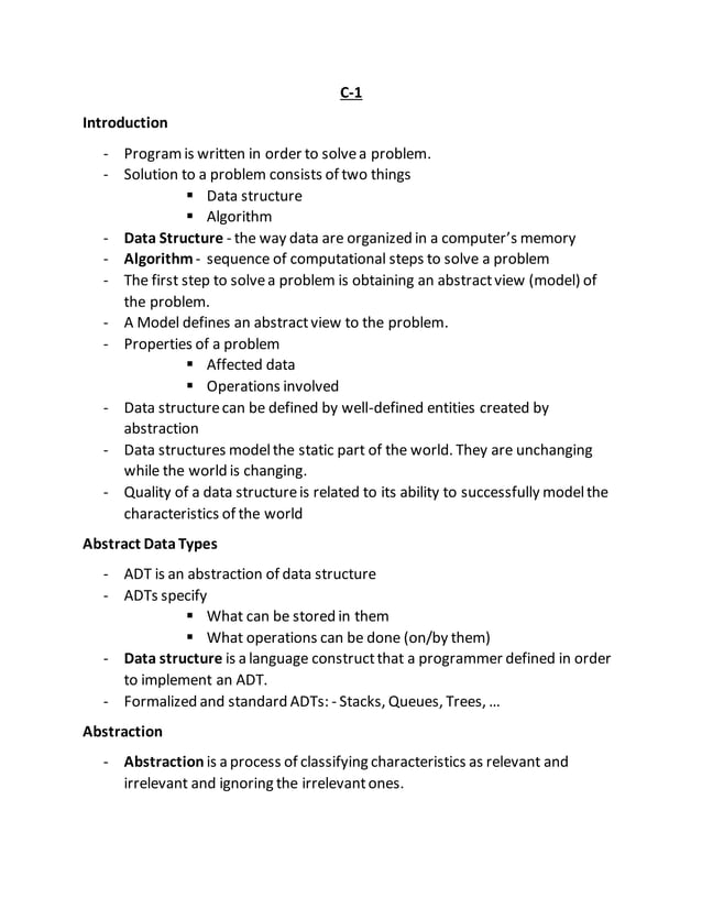 Data Abstraction Chapter 1 Pdf