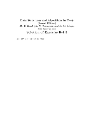 Solutions for Exercises – Data Structures and Algorithms in C++ (2nd ...