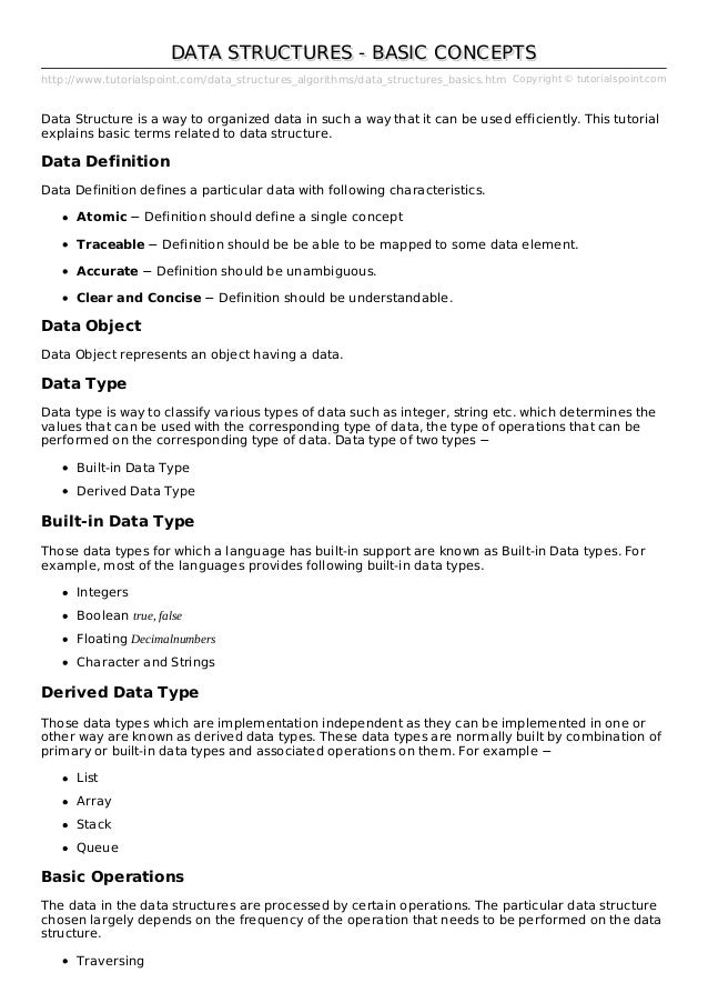 Data structures basics