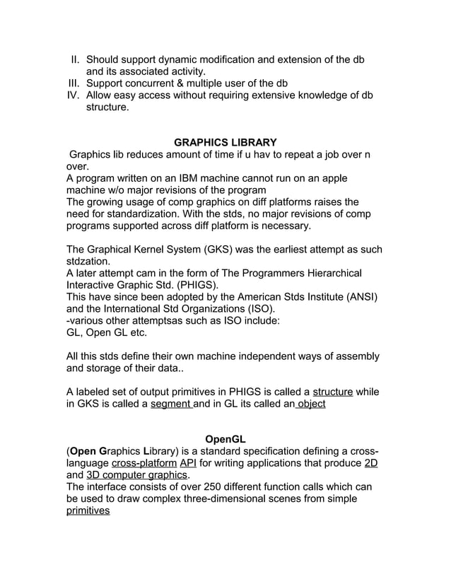 Data structures graphics library in computer graphics. | DOC