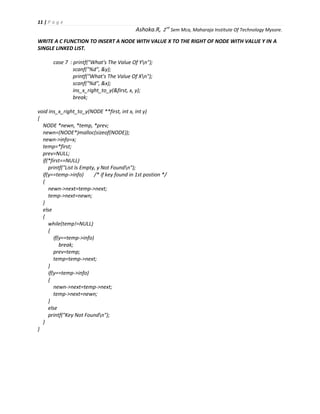 Data structure singly linked list programs VTU Exams | PDF