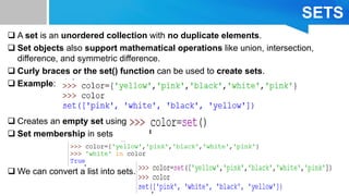 Data Structures in Python | PPTX