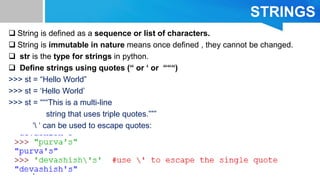 Data Structures in Python | PPTX