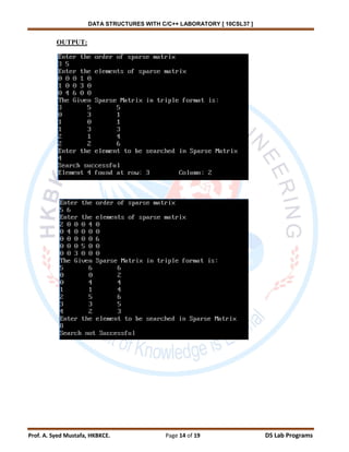 Data structures lab c programs | PDF