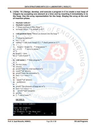 Data structures lab c programs | PDF
