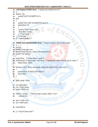 Data structures lab c programs | PDF | Education