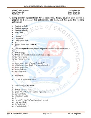 Data structures lab c programs | PDF | Education