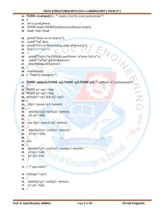 Data structures lab c programs | PDF | Education