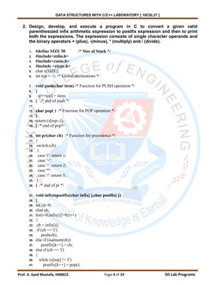 Data structures lab c programs | PDF | Education