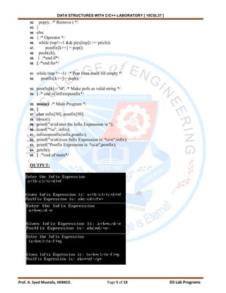 Data structures lab c programs | PDF | Education