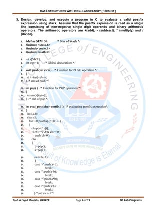 Data structures lab c programs | PDF | Education